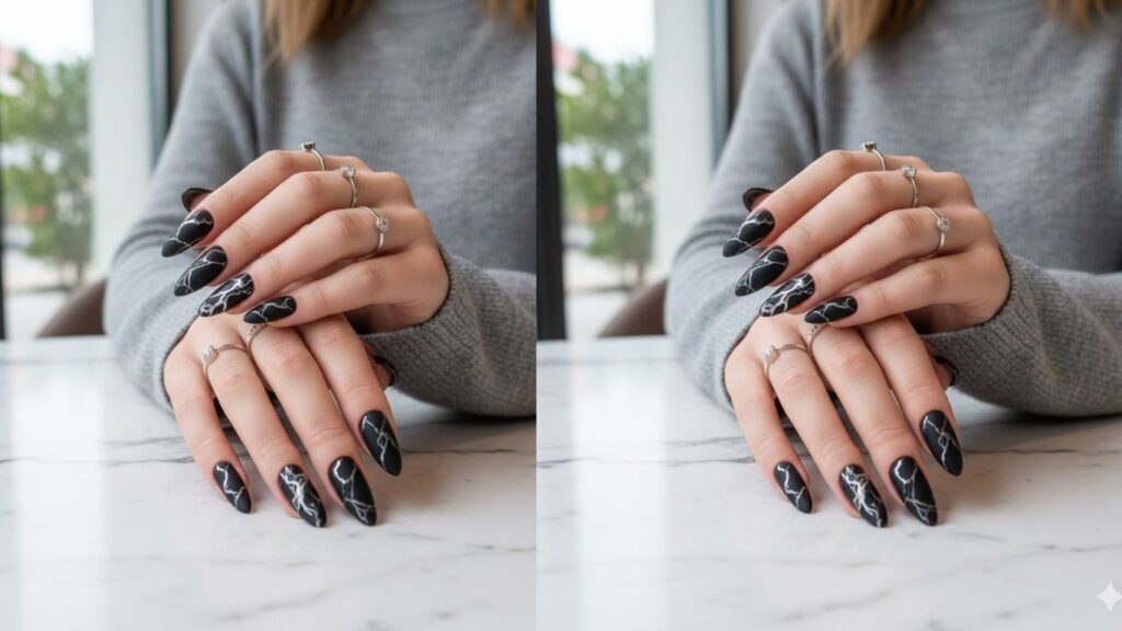15 Black Marble Nail Designs for Elegant, Modern Style Lovers Tips